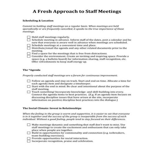A fresh approach to staff meetings handout (2) | PDF