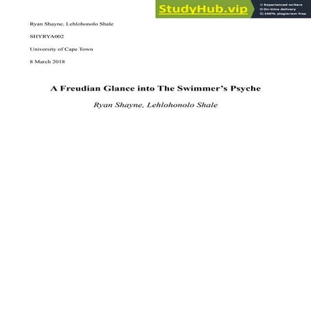 A Freudian Glance Into The Swimmer S Psyche | PDF