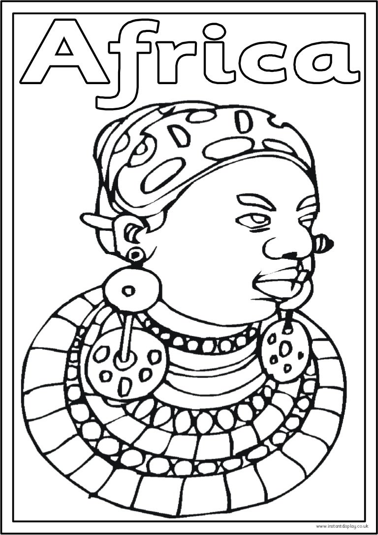 Coloring Afrika African Kleuteridee Nl Kleurplaat Printable Pages ...