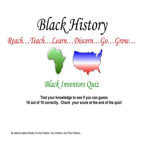 African American Inventors Quiz | PPS