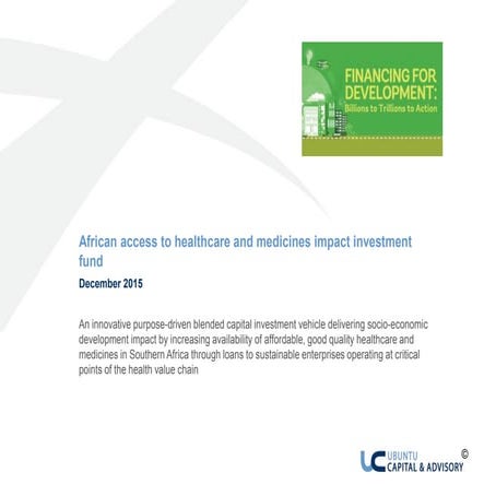 Capital Investment in Health Systems: What is the latest thinking? | PDF