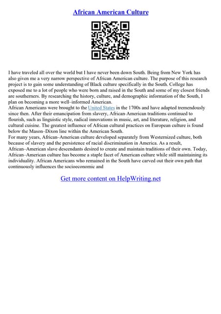 African-American Culture | PDF