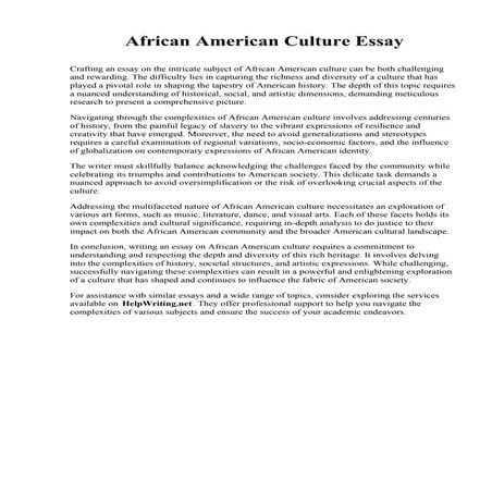 African Essay. University of Wisconsin-Milwaukee | PDF
