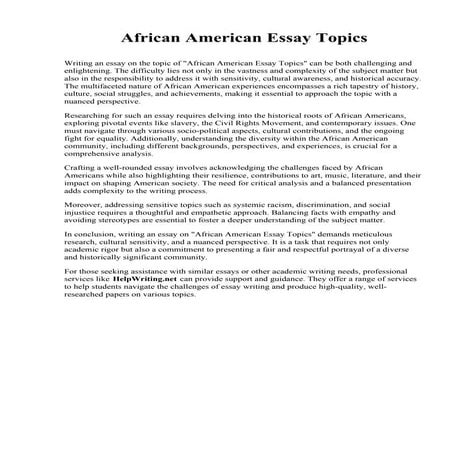 African Essay. University of Wisconsin-Milwaukee | PDF