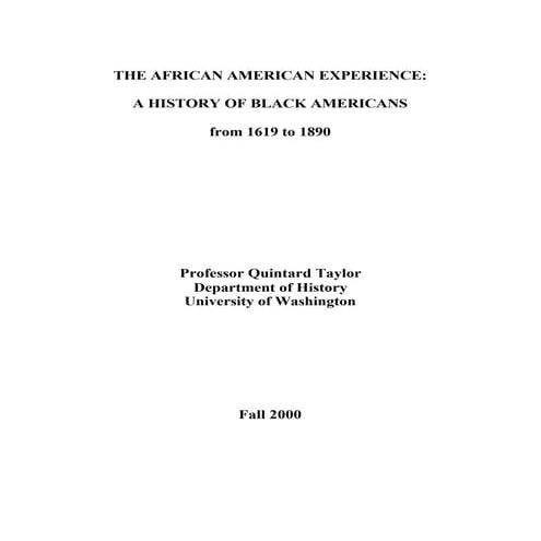 African american experience | PDF
