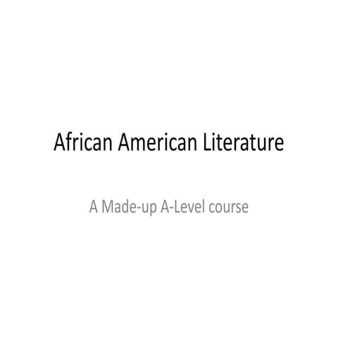African american literature | PPTX