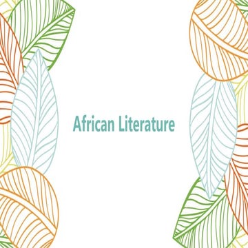 African/Egyptian literature-Power & Colonialism | PPTX