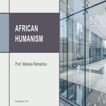 African Humanism Pptx