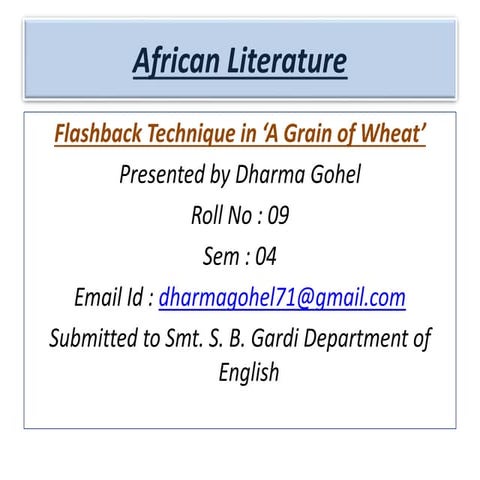 presentation P-14 The African Literaature | PPTX
