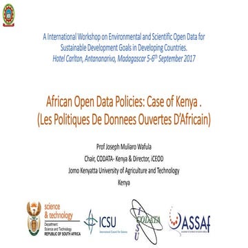 African Open Data Policies: Case of Kenya/Joseph Wafula | PPTX