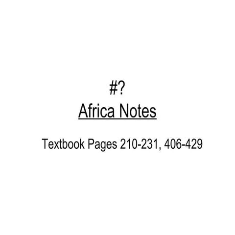Africa Notes | PPT