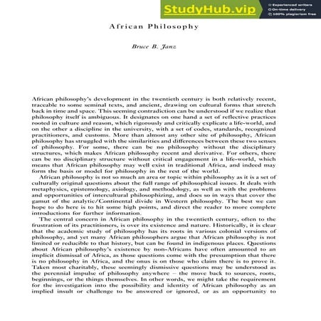 African Philosophy | PDF