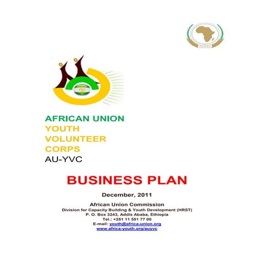 African union youth volunteer corps (au yvc) business plan (english)(1 ...
