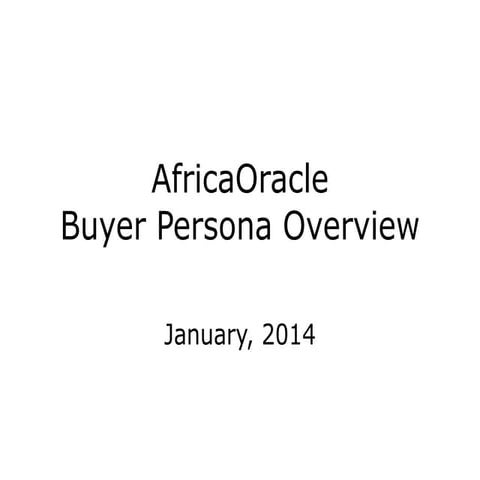 Africa oracle buyer_persona | PPTX