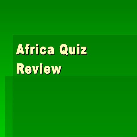Africa quiz review | PPT