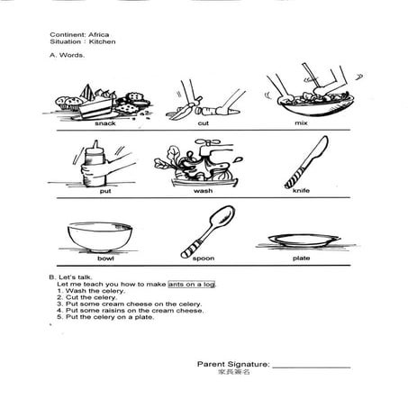 Africa worksheet kitchen (3-4) | PDF