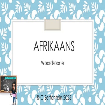 Afrikaans Woordsoorte.pptx vir afrikaans | PPTX