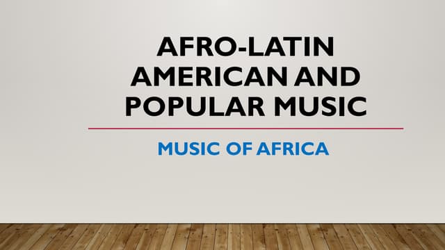 Musical instruments( Idiophones ) of Africa | PPTX