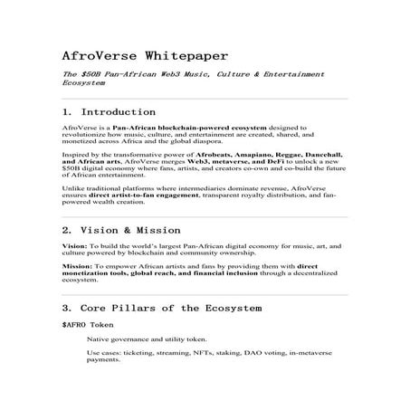 Introducing AfroVerse Whitepaper v1 2025 | PDF