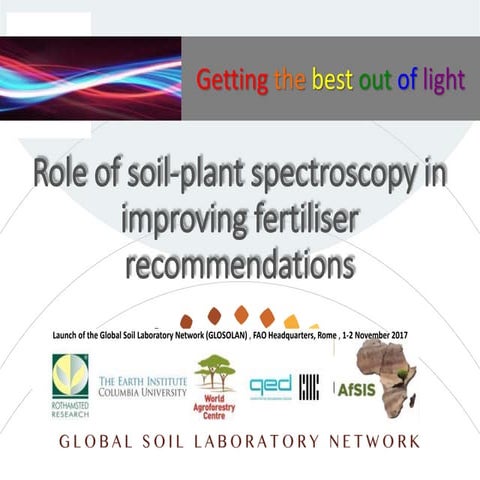 Africa Soil Spectroscopy Laboratory Network | PPTX | Agriculture ...