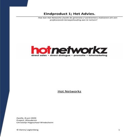 Scriptie motivatie tot professionele beroepshouding (Dutch). | PDF