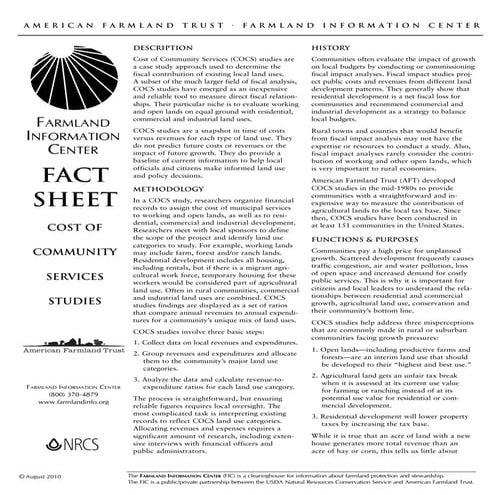 AFT Cost of Community Services Study | PDF