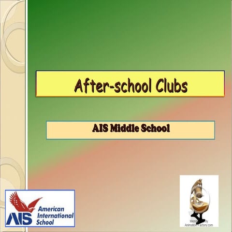 After School Clubs | PPT