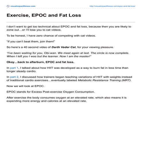 EPOC and Fat Loss | PDF