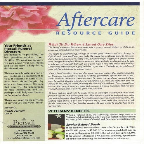Aftercare | PDF | Bereavement | Family and Relationships