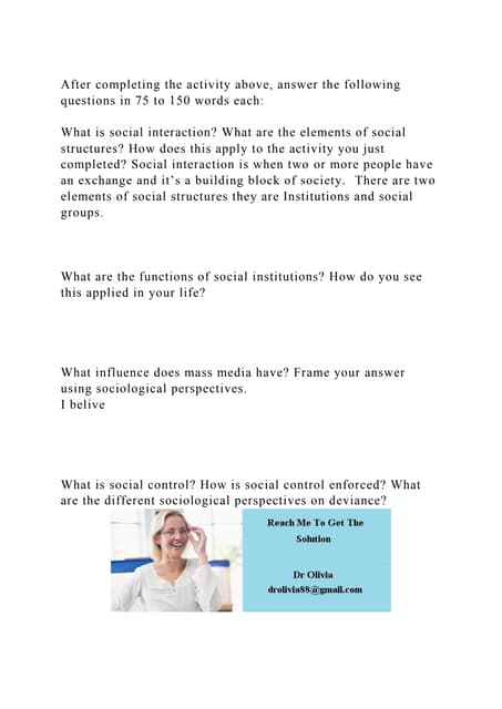 After completing the readings, answer the following questions1..docx | Crime & Harmful Acts to ...