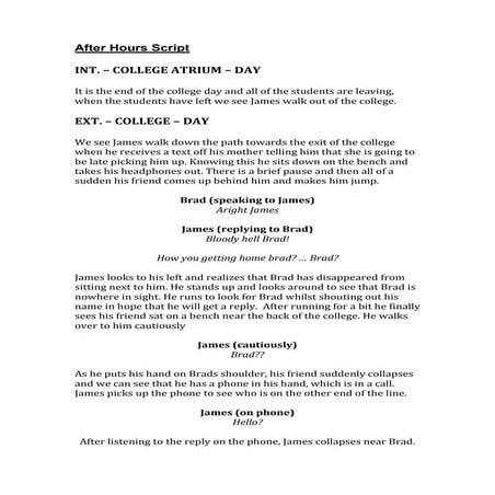 After hours script | PDF