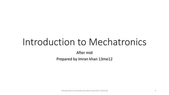 introduction to mechatronics | PDF