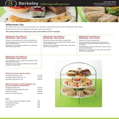 Afternoon tea | PDF | Desserts and Baking | Food & Drink