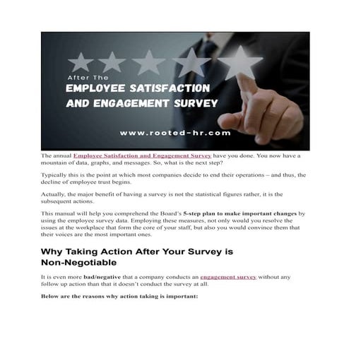 After the Employee Satisfaction and Engagement Survey A 5-Step Action ...