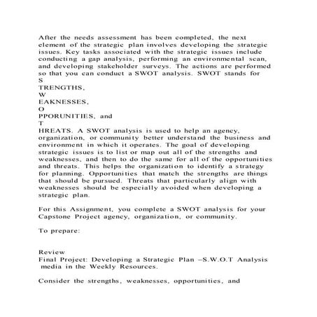 After the needs assessment has been completed, the next element of t | PDF