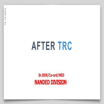 TRACK ATTENTION AFTER TRC RUNNING CAR IN RAILWAY TRACK | PPTX