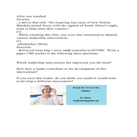 After you watched Invictus, a movie that tells the inspiring tr.docx