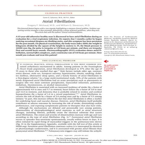 ATRIAL FIBRILLATION - Pathogenesis , Clinical Features & Treatment.pdf