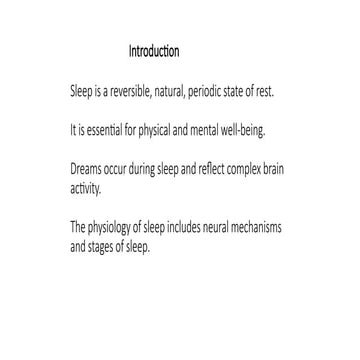 SLEEP AND DREAM.pptx physiology of sleep | PPTX