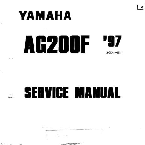 Yamaha AG200F (3GX) '97 service manual | PDF