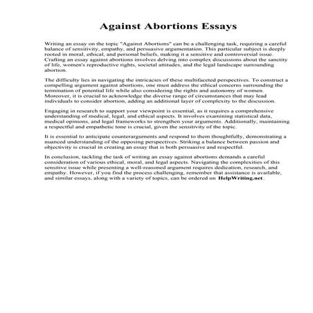 Against Abortions Essays.pdf