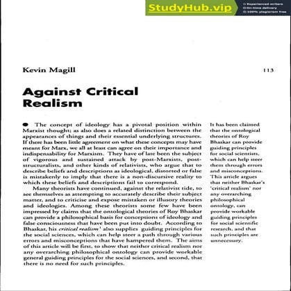 Critical realism | DOCX