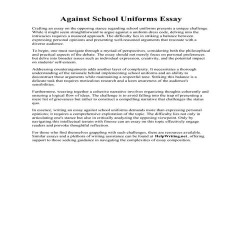 Against School Uniforms Essay.pdf