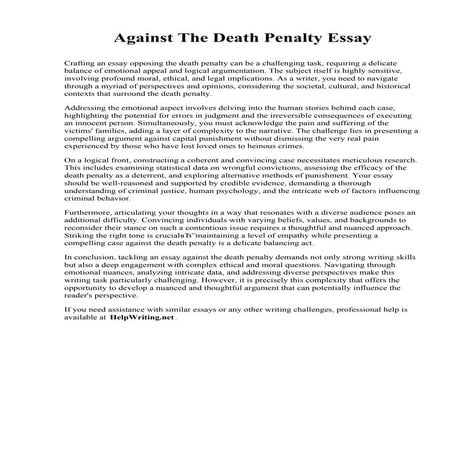 Arguments For And Against The Death Penalty Essay.pdf