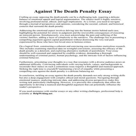 Against The Death Penalty Essay.pdf