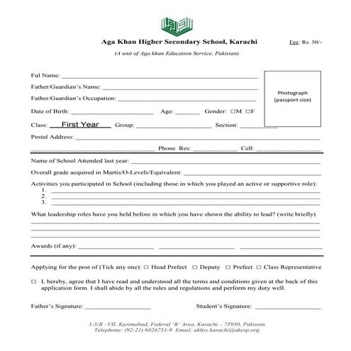 Aga Khan Higher Secondary School | DOCX