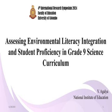 Environmental Literacy Integration in Science curriculum | PDF