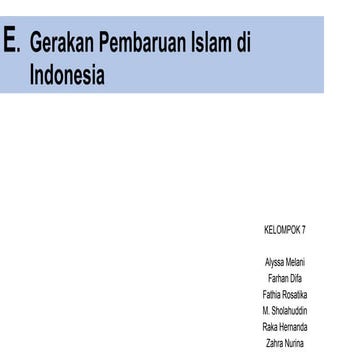 Agama Islam kelas 12 - Gerakan Pembaruan Islam di Indonesia | PPT