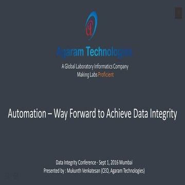 Agaram data integrity problem and solution | PPTX