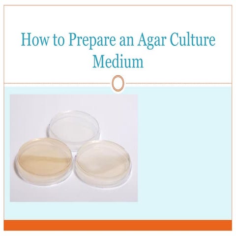 Agar Culture Medium | PDF